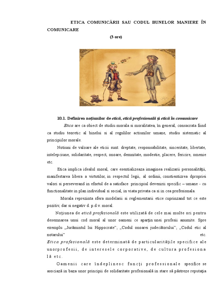 TEMA 10 Etica Comunicarii | PDF
