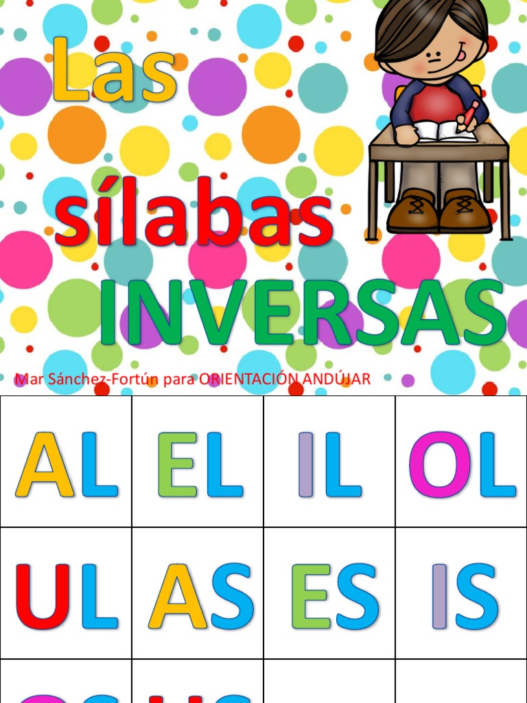Tarjetas para Trabajar Las Sílabas Inversas PDF | PDF