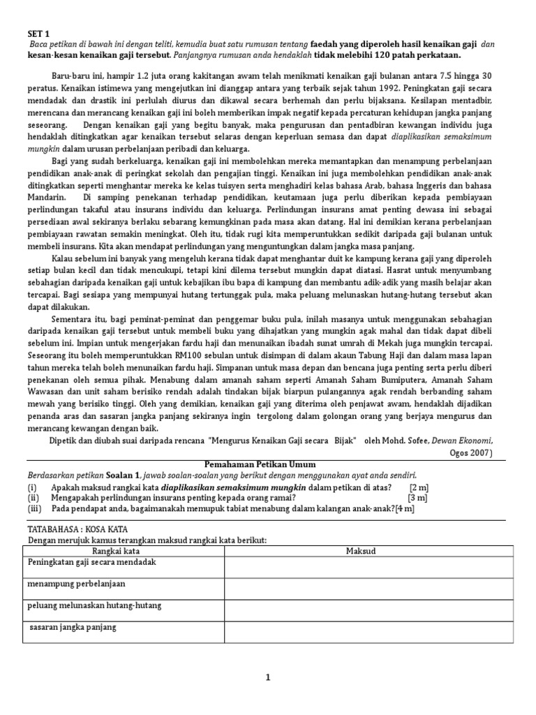 Rumusan Ting 4 Sahaja Ye | PDF | Pengelolaan Keuangan & Uang | Ilmu Sosial