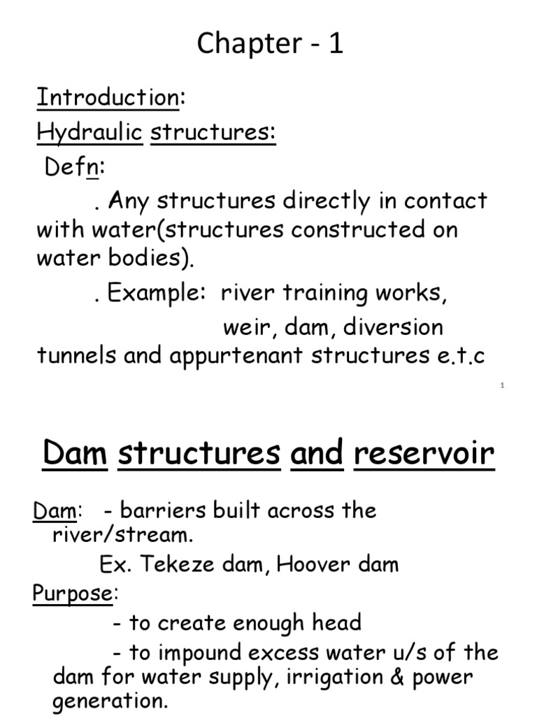 Hydraulic Structures: Dams Overview | PDF | Dam | Soil Mechanics