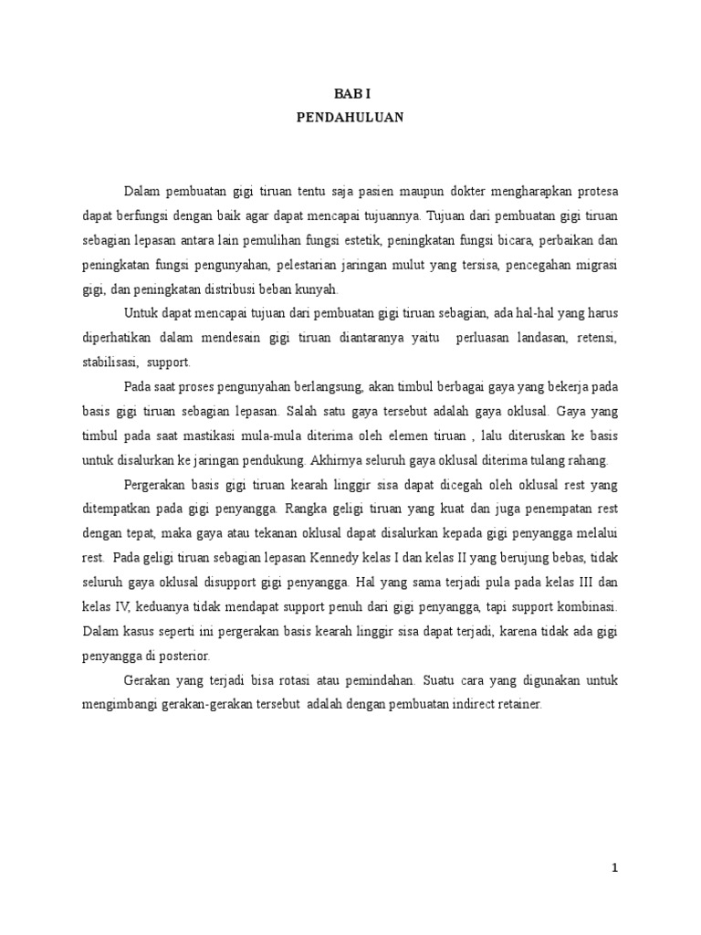 Desain dan Fungsi Indirect Retainer | PDF