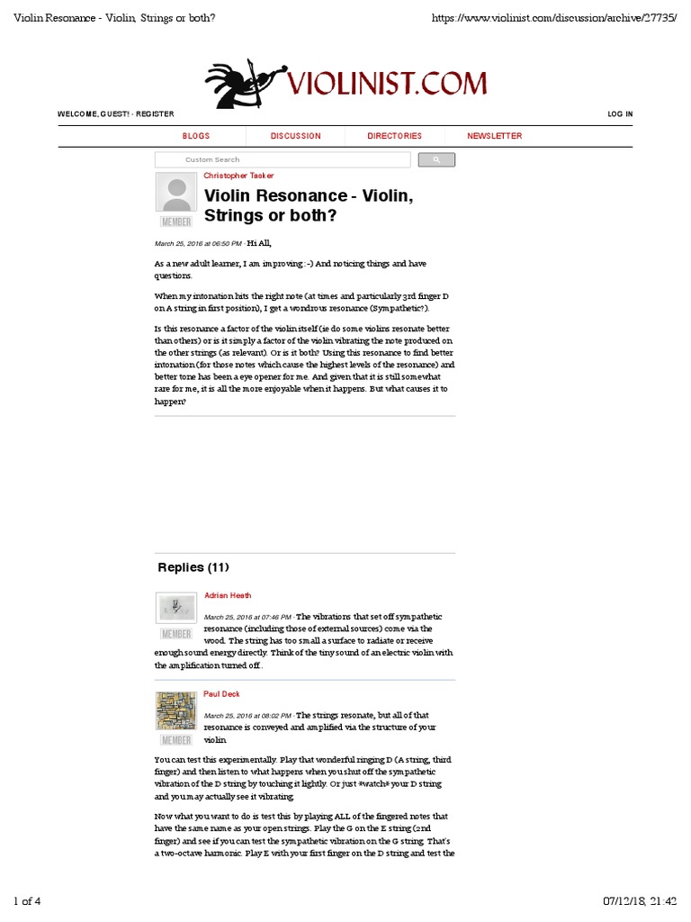 Violin Resonance - Violin, Strings or Both? | PDF | Violin | String Instruments