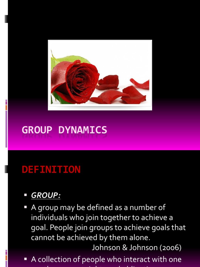 Group Dynamics | PDF | Social Group | Goal