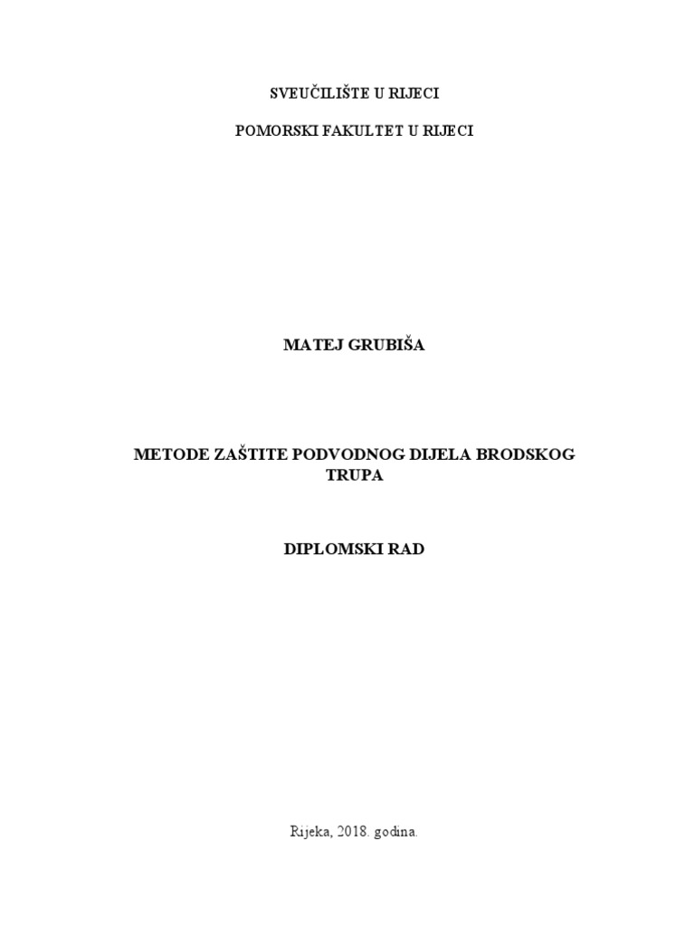 Metode Zaštite Podvodnog Dijela Brodskog Trupa | PDF