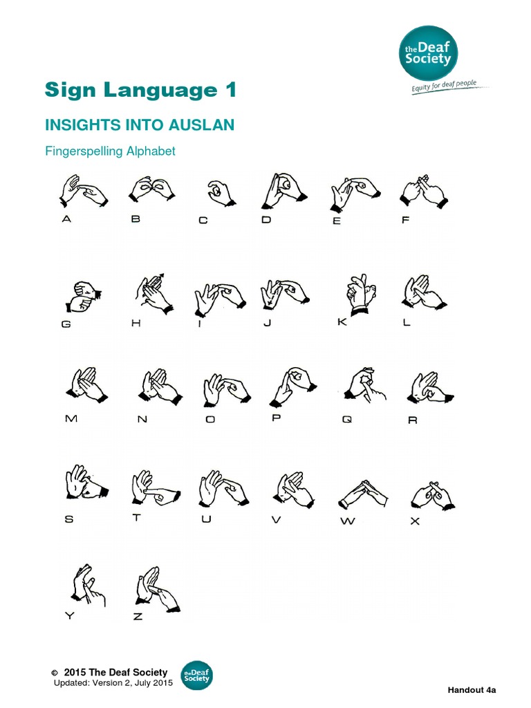 Sign Language 1 Handouts | PDF