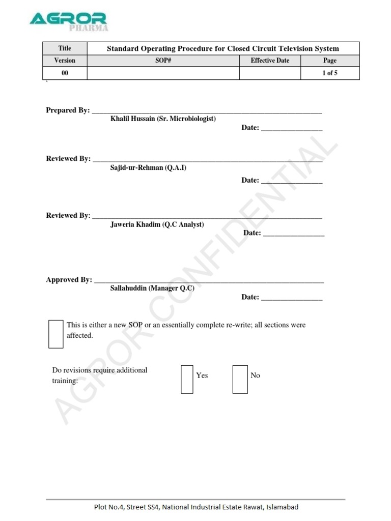 CCTV Standard Operating Procedure | PDF | Closed Circuit Television ...