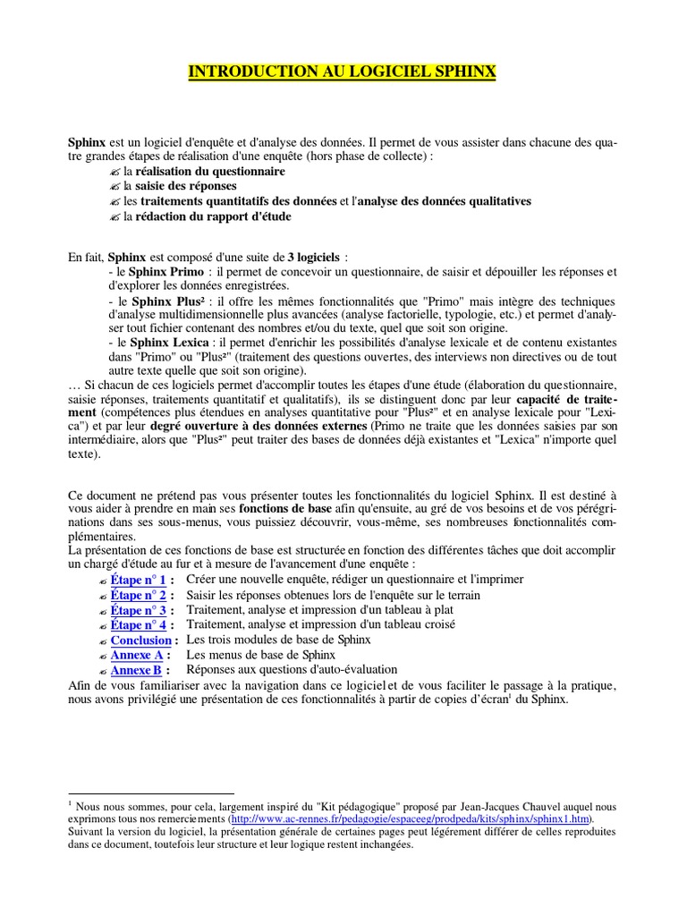 Sphinx PDF | PDF | Microsoft Word | Questionnaire