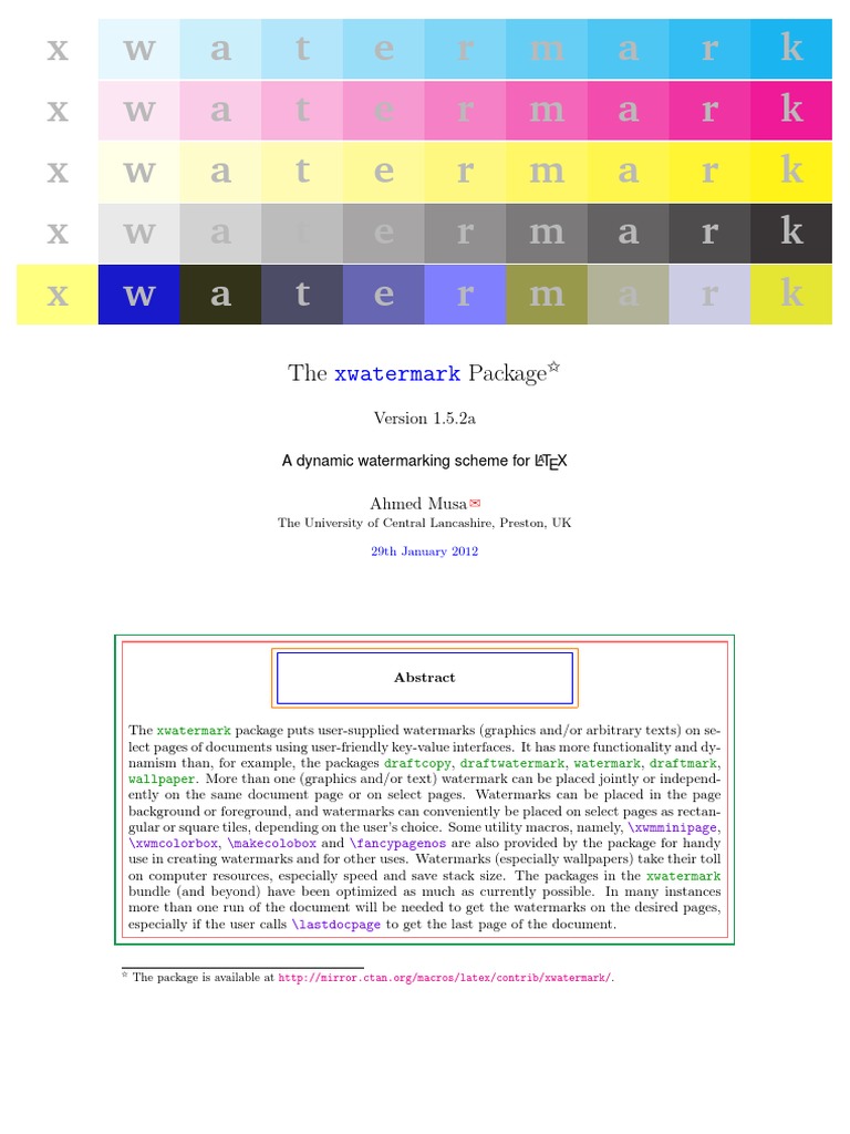 LaTeX - Xwatermark-Guide PDF | PDF | Areas Of Computer Science ...