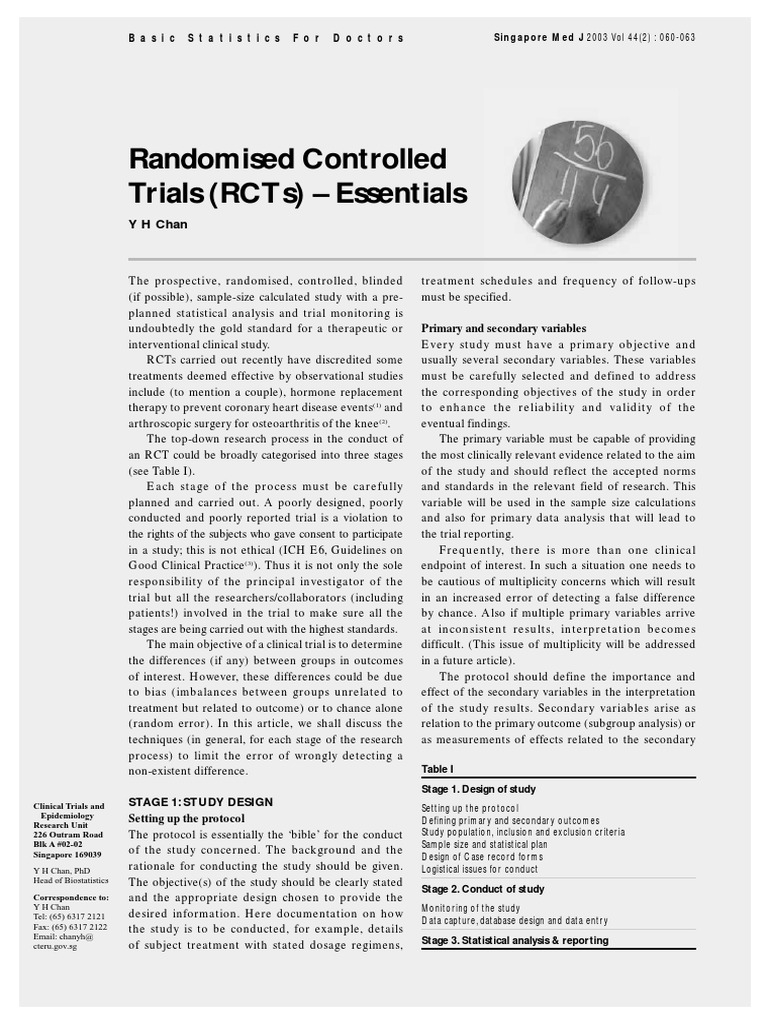 Essentials of Randomised Controlled Trials | PDF | Randomized ...