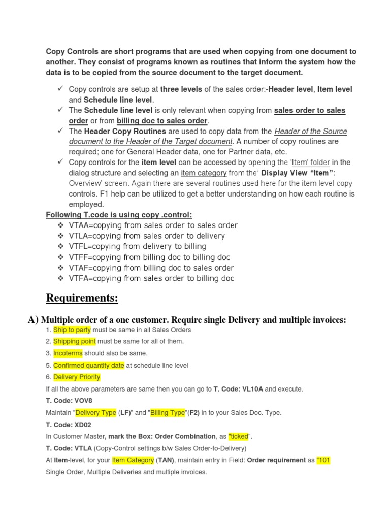 Copy Control Customization | PDF | Invoice | Software