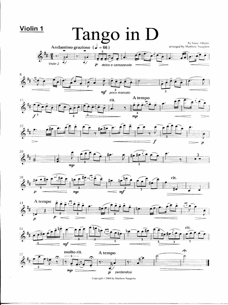 Tango in D, Albeniz | PDF | Notation | Musicology