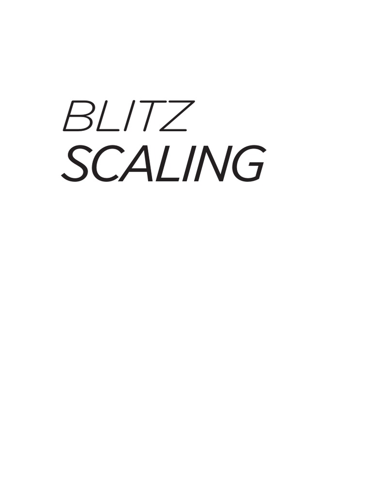 Blitzscaling | PDF | Companies | Business