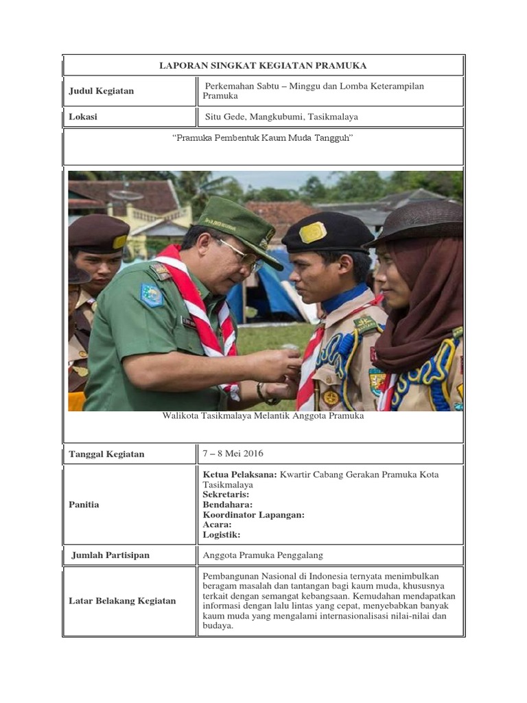 Laporan Kegiatan Pramuka Penggalang | PDF | Ilmu Sosial
