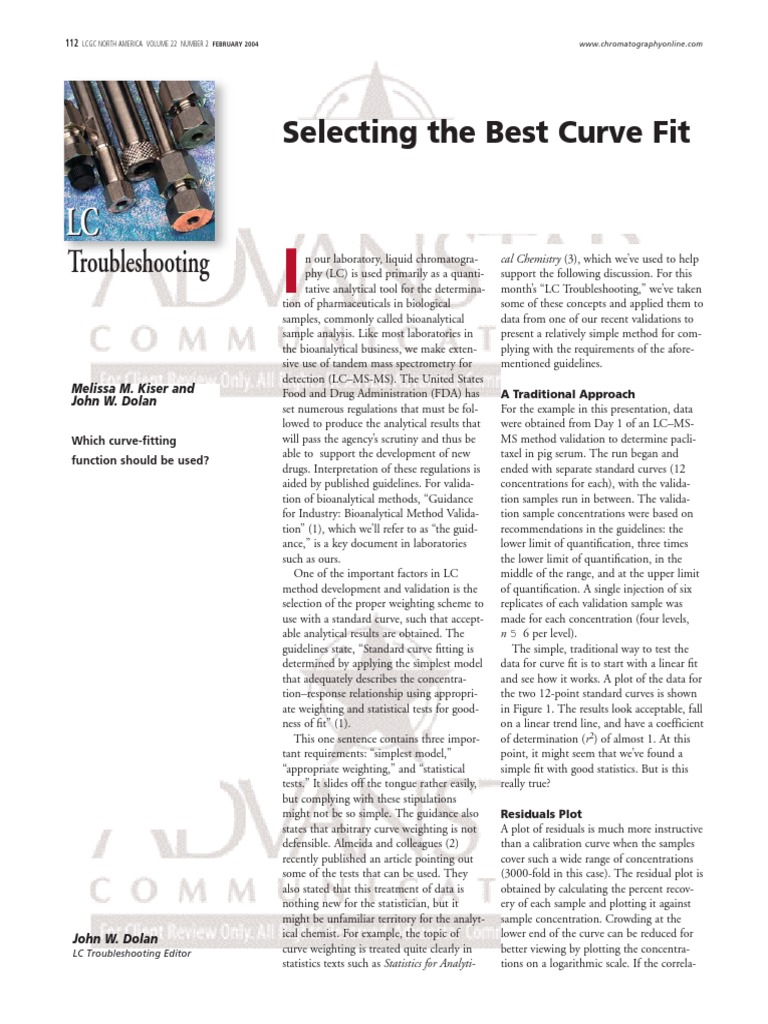 Selecting The Best Curve Fit | PDF | Errors And Residuals | Statistics