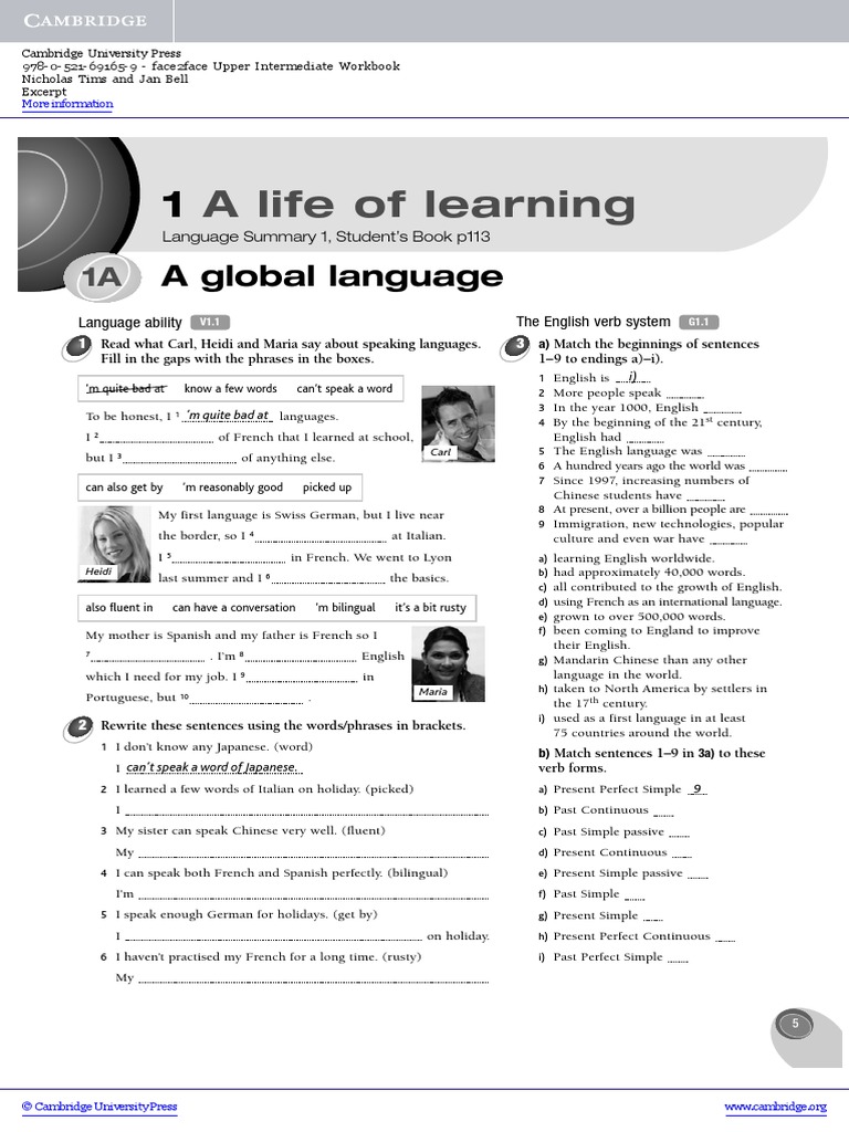Face2face Upper Intermediate Workbook With Key Sample Pages PDF | PDF ...