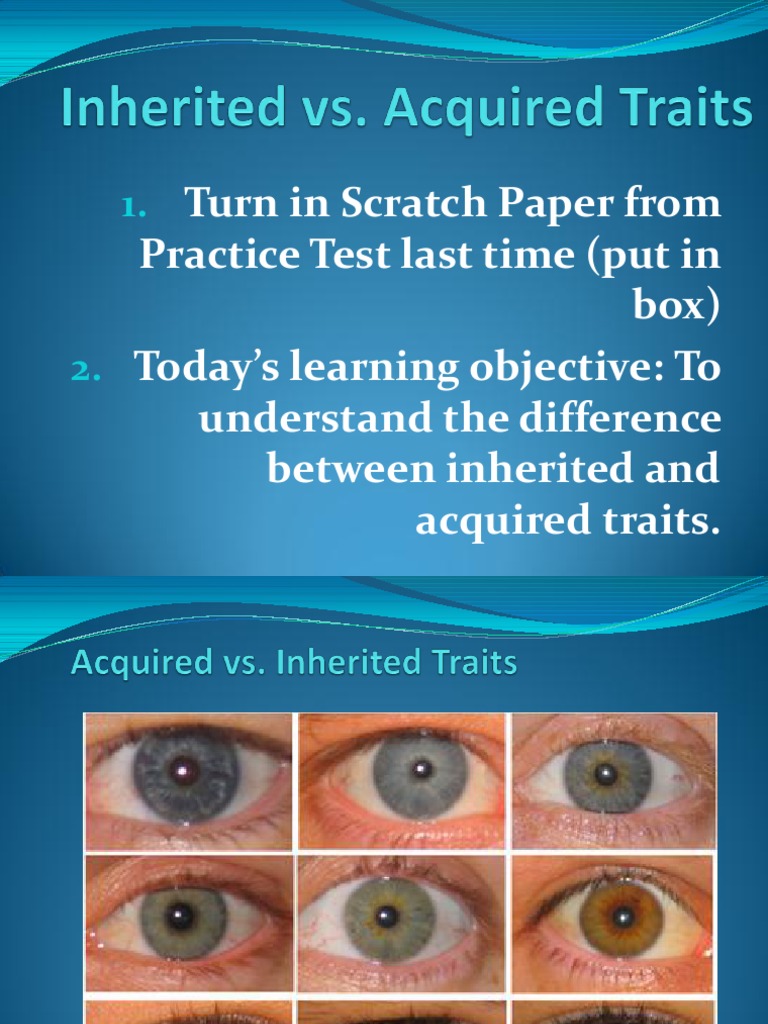 Inherited vs Acquired Traits Explained | PDF | Phenotypic Trait | Heredity