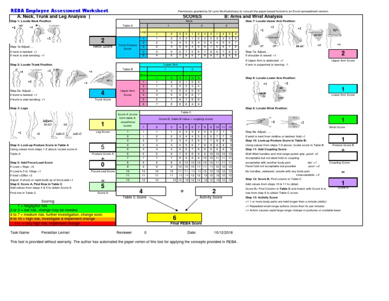 Assessing Employee Posture and Movement: Developing an Excel Version of ...