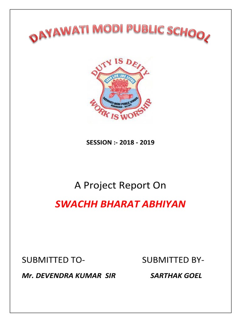 Swachh Bharat Abhiyan: A Project Report On | PDF