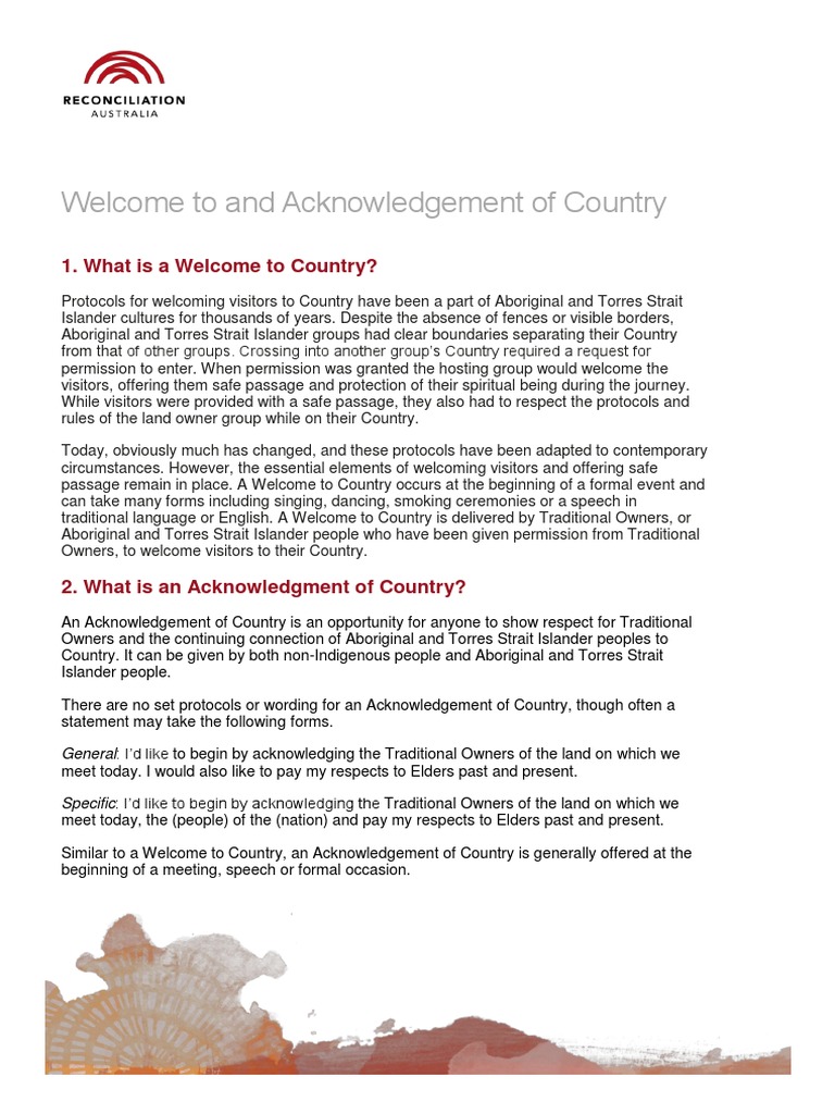 Welcome to and Acknowledgement of Country | Indigenous Australians ...