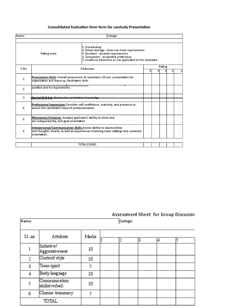 GD Score Sheet | PDF