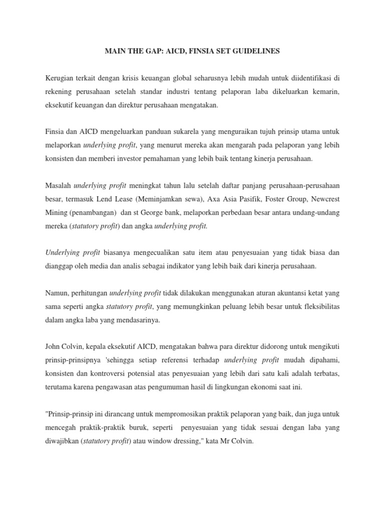 Translate Aicd, Finsia Set Guidelines | PDF