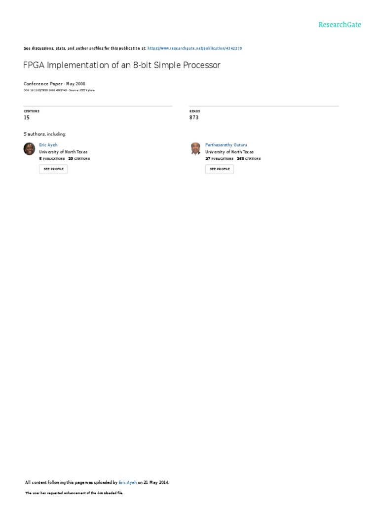 Design and Implementation of A 32 Bit RISC Processor On Xilinx FPGA | PDF | Field Programmable ...