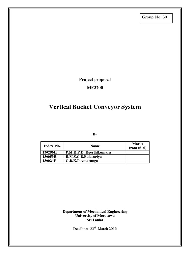Design Project GroupNo. 30 Proporsal | PDF | Machines | Mechanical Engineering