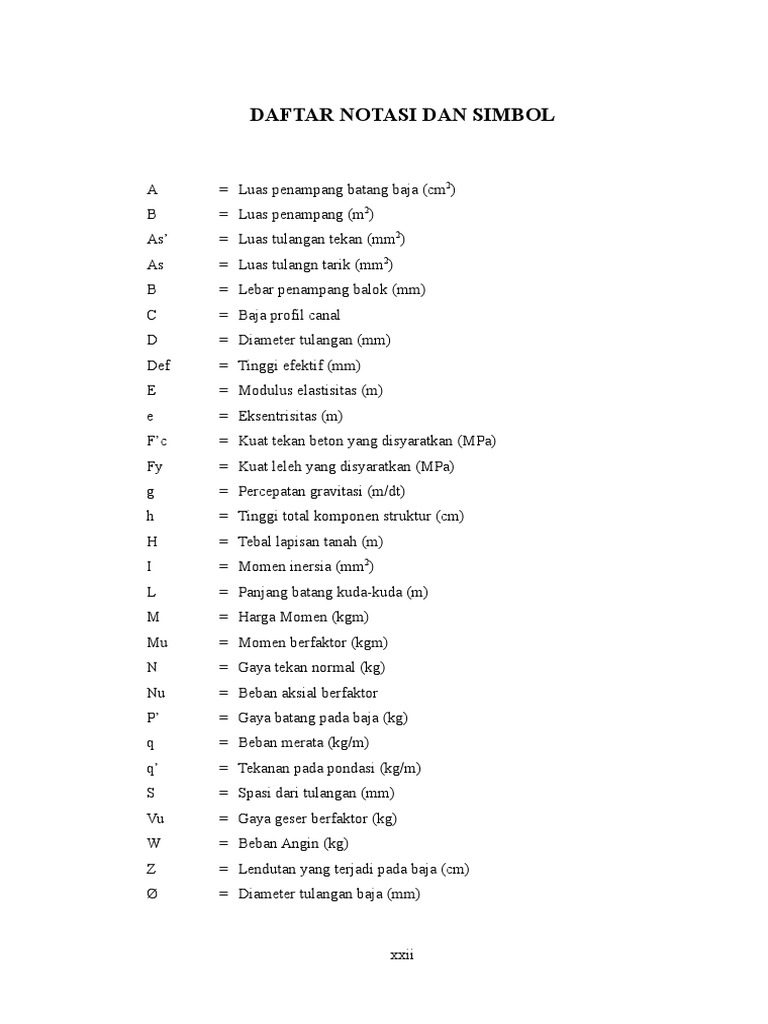 Daftar Notasi Dan Simbol | PDF | Metode & Bahan Ajar | Teknologi & Rekayasa