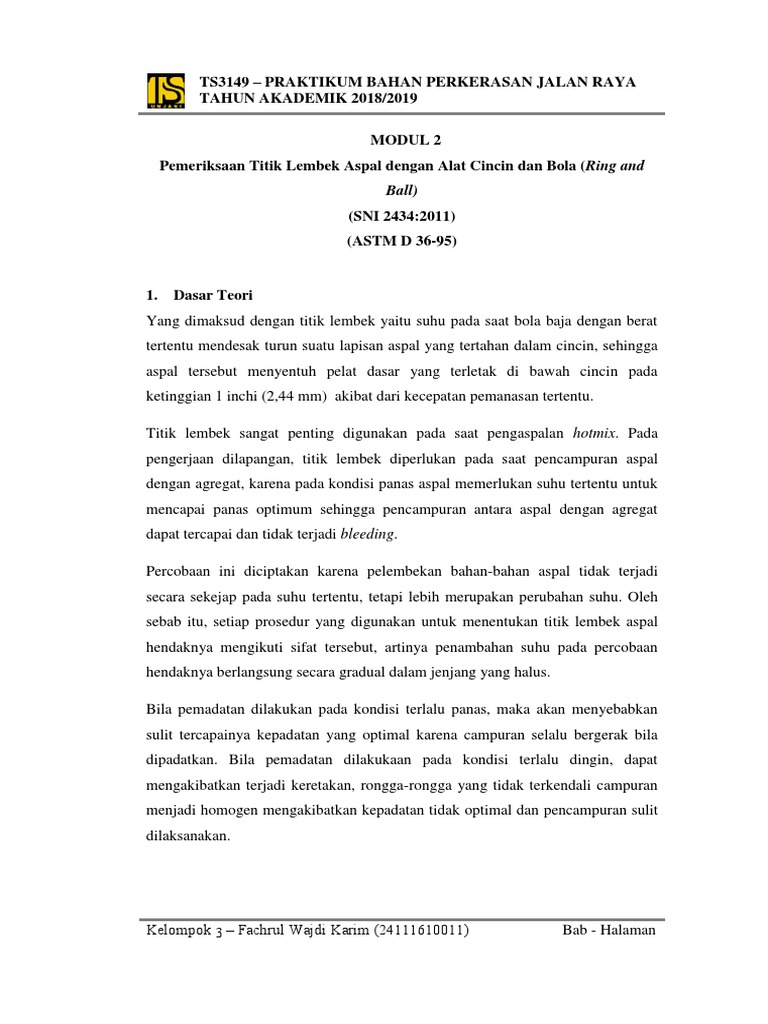Modul 2 Titik Lembek Aspal | PDF