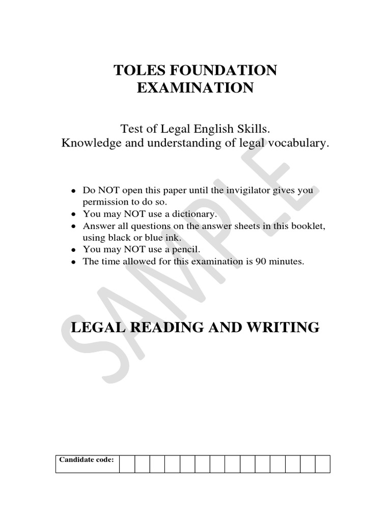 TOLES Foundation Sample PDF | PDF | Bankruptcy | Private Law