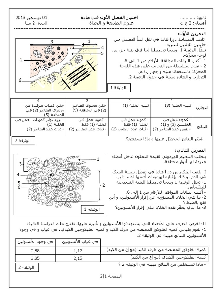 Dzexams 2as Sciences Se - t1 20140 392322 PDF | PDF