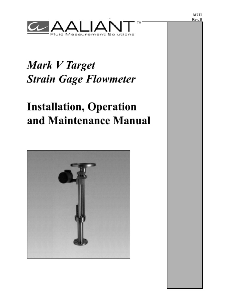 AAliant Target Meter IOM PDF | PDF | Flow Measurement | Reynolds Number