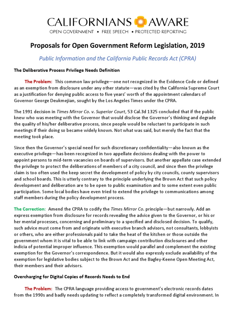 Open Government Reform Ideas | PDF | Discovery (Law) | Lawsuit