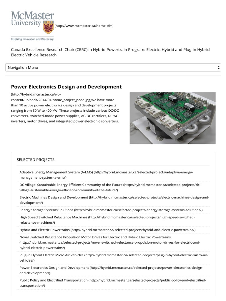 Power Electronics Design and Development - Dr. Ali Emadi's Research ...