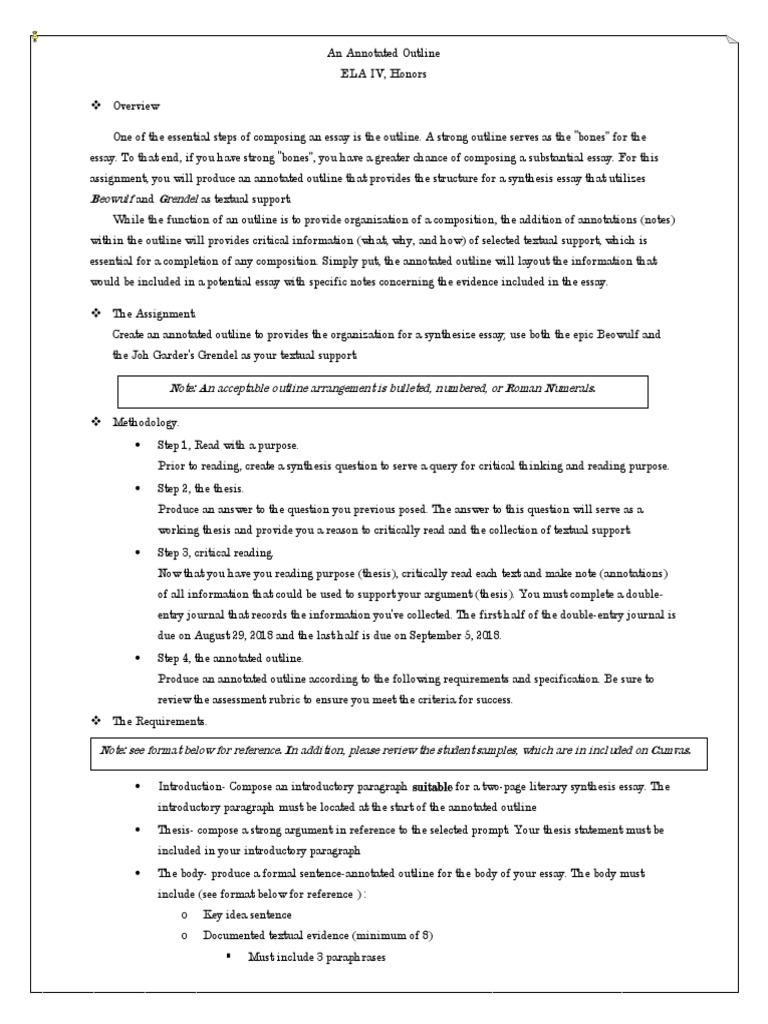 Unit II An Annotated Outline | PDF | Essays | Thesis