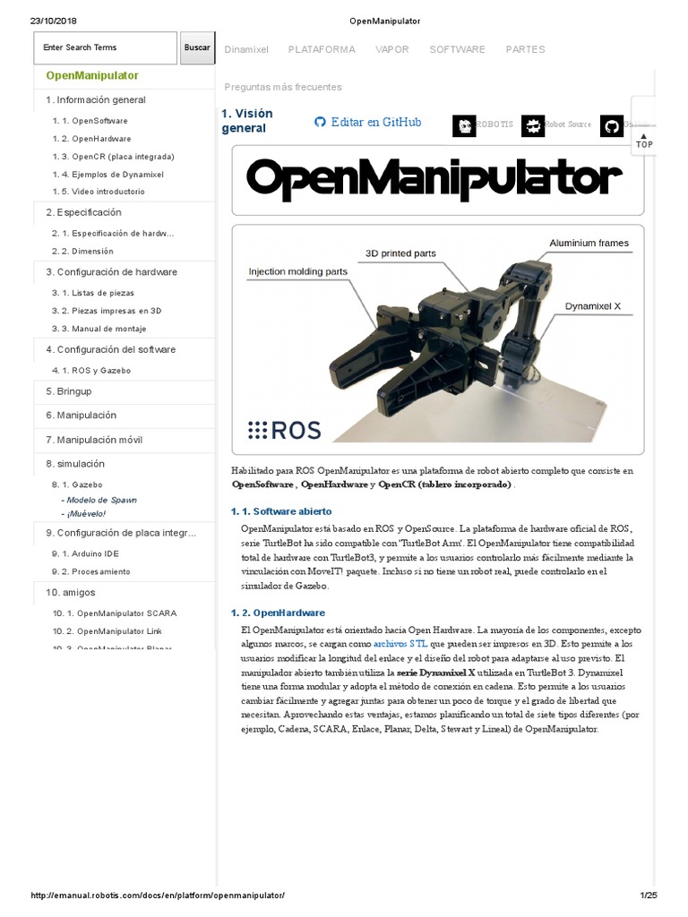 Open Manipulator | PDF | Arduino | Hardware de la computadora