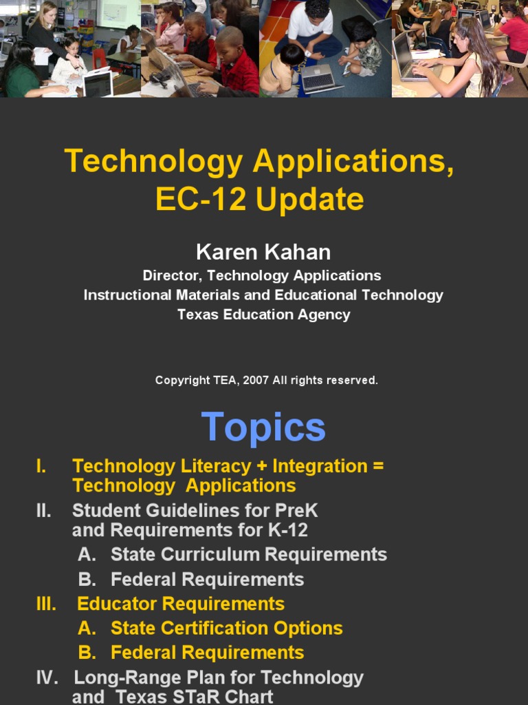 Technology Applications, EC-12 Update: Karen Kahan | PDF | Curriculum ...