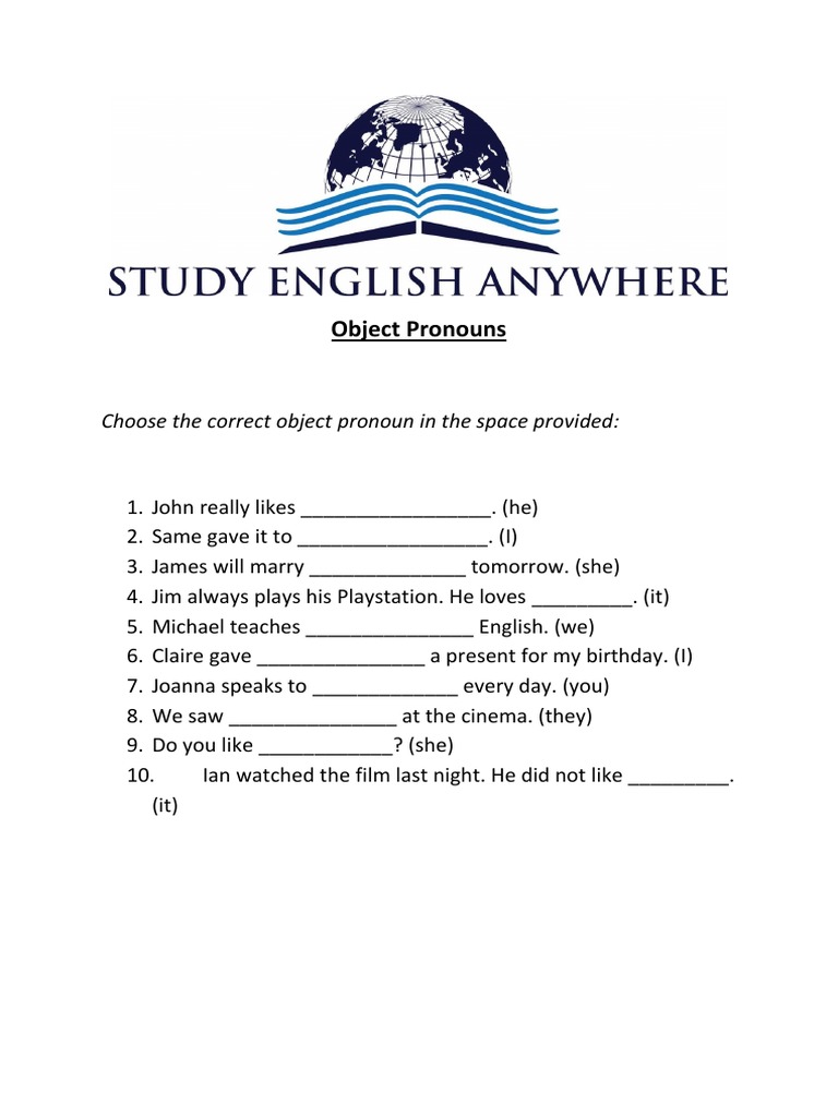 Object Pronouns Exercise | PDF