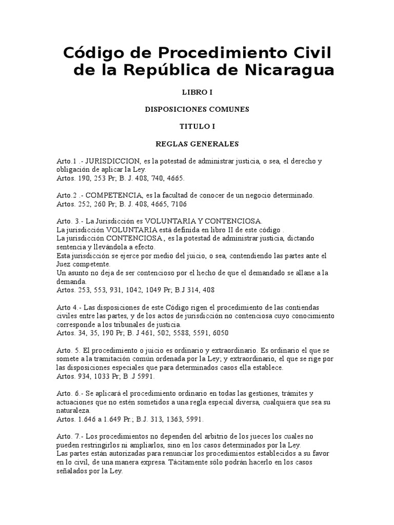 Código de Procedimiento Civil | Procedimiento Civil | Jurisdicción