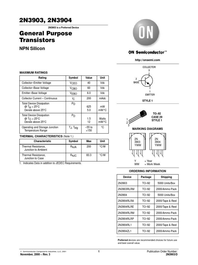 Datasheet 3904 NPN PDF | PDF | Teaching Methods & Materials | Science ...
