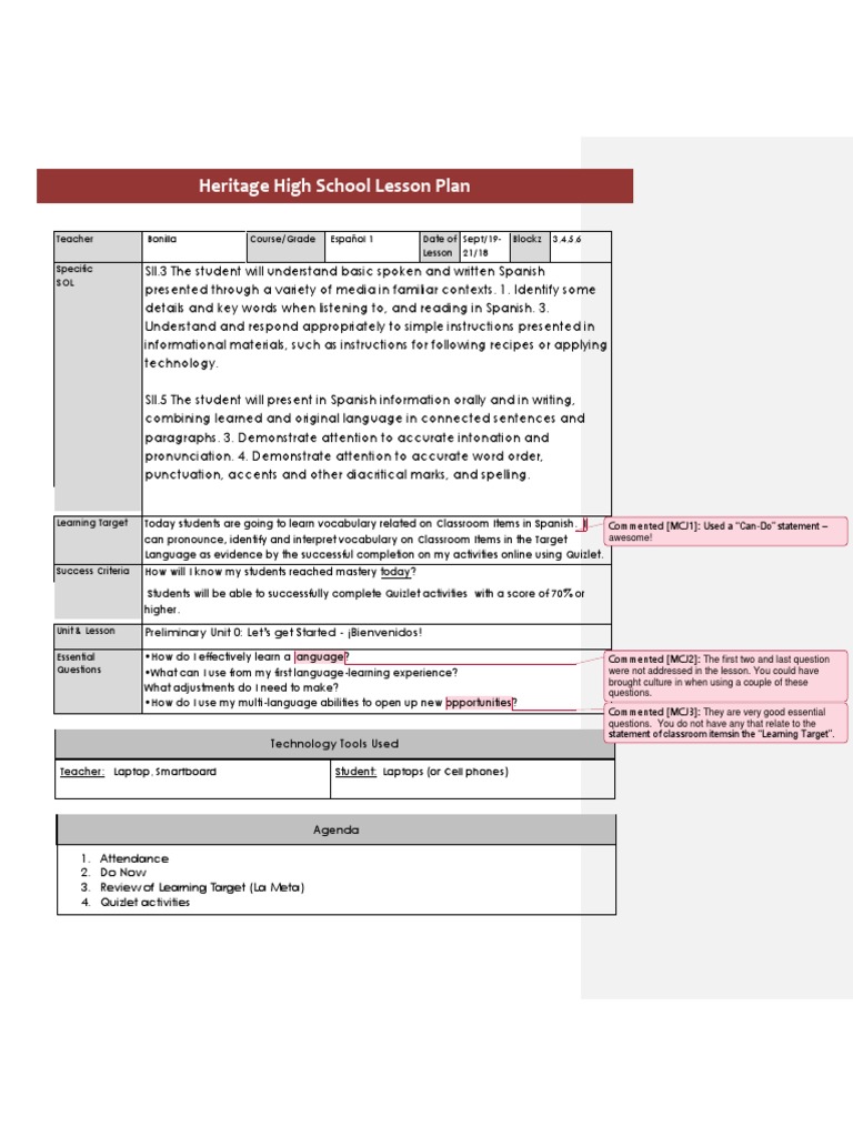 Planning | PDF | Lesson Plan | Spanish Language