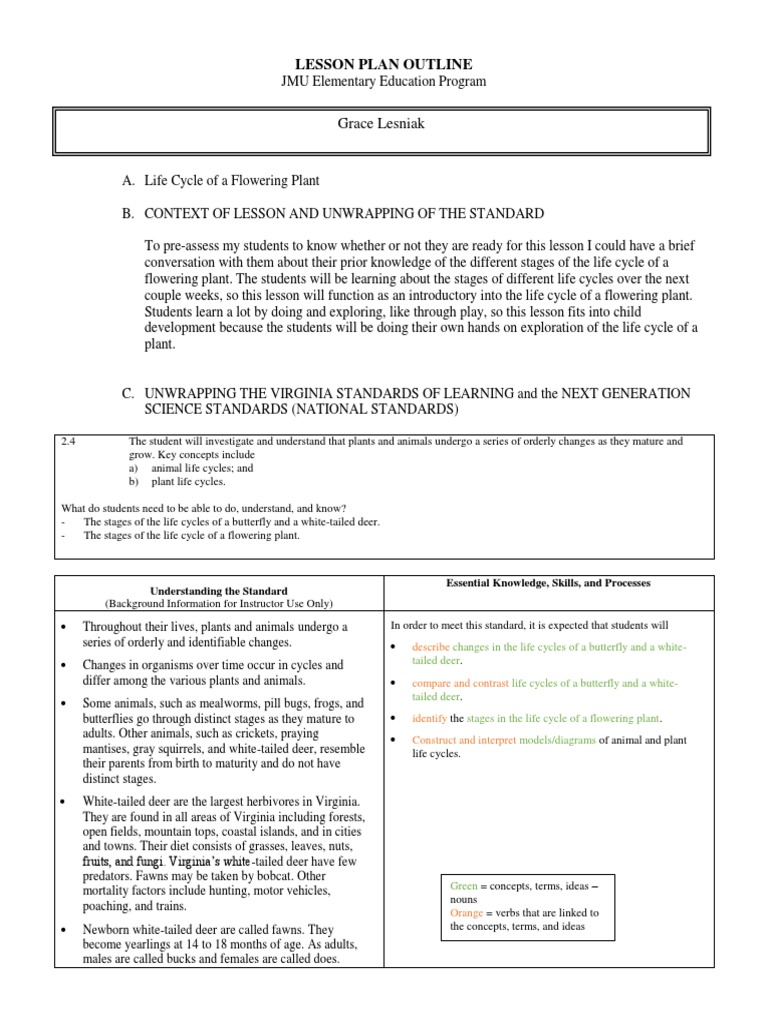 Smart Goal Life Cycles | PDF | White Tailed Deer | Plants