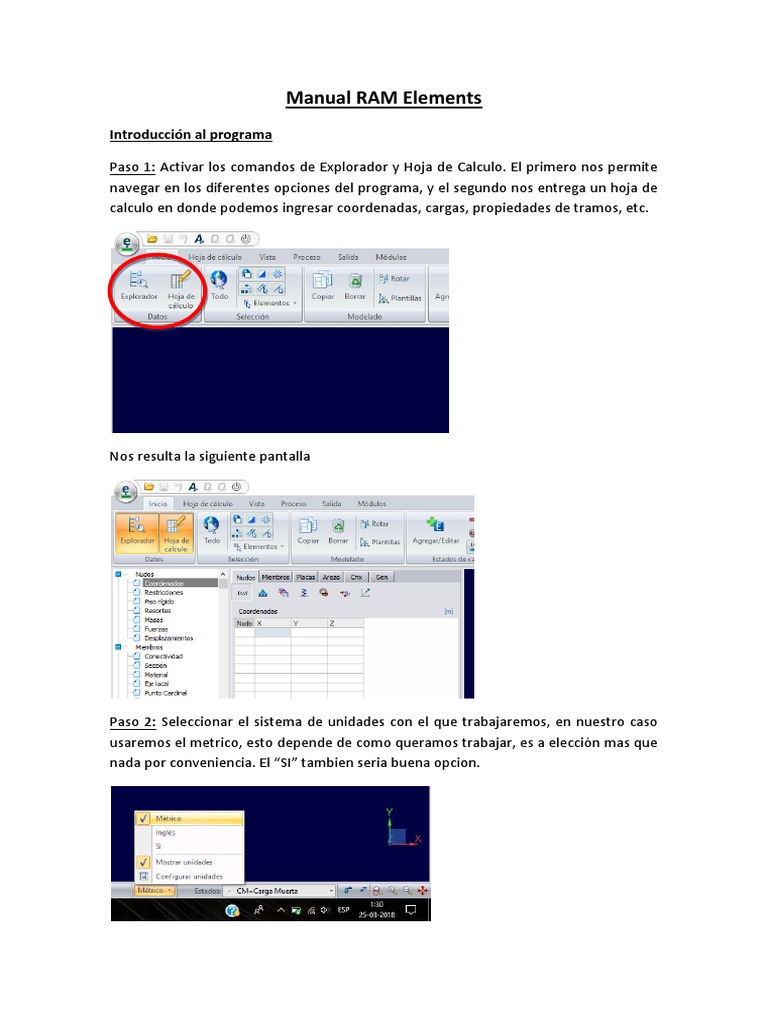 Tutorial Ram Elements | PDF | Hoja de cálculo | Informática