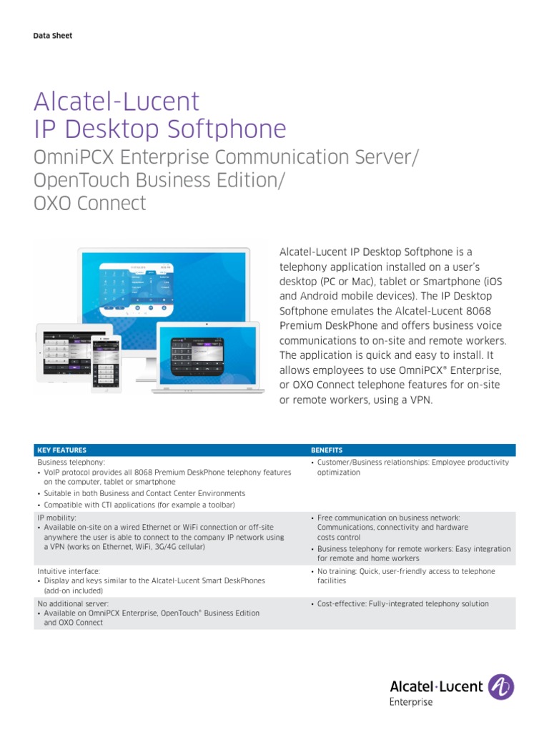 IP Desktop Softphone - Datasheet | PDF | Microsoft Windows | Personal ...