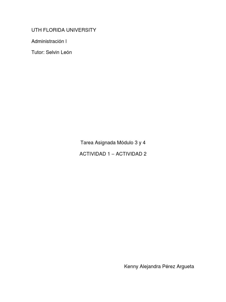 Tarea Admin I m3 y m4 | PDF | Toma de decisiones | Marketing