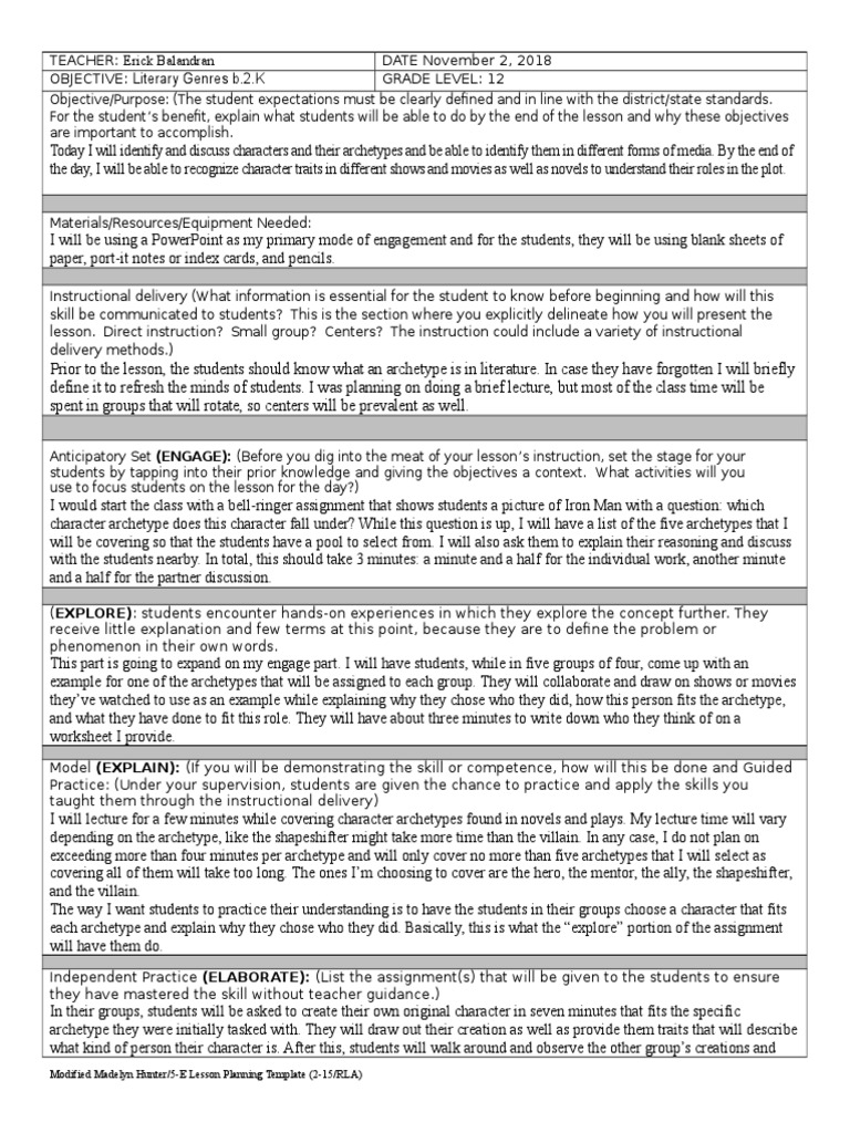 Teaching Lesson Final Draft | PDF | Lecture | Educational Psychology