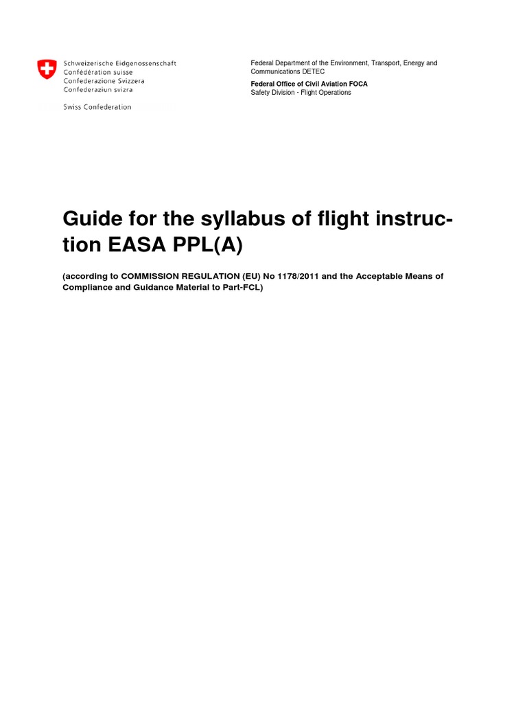 Guide For Syllabus PPL Acc EASA | PDF | Air Traffic Control | Stall ...