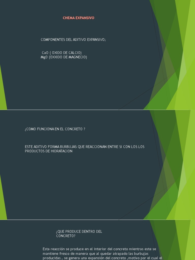 Aditivo Expansivo | PDF | Hormigón | Cemento