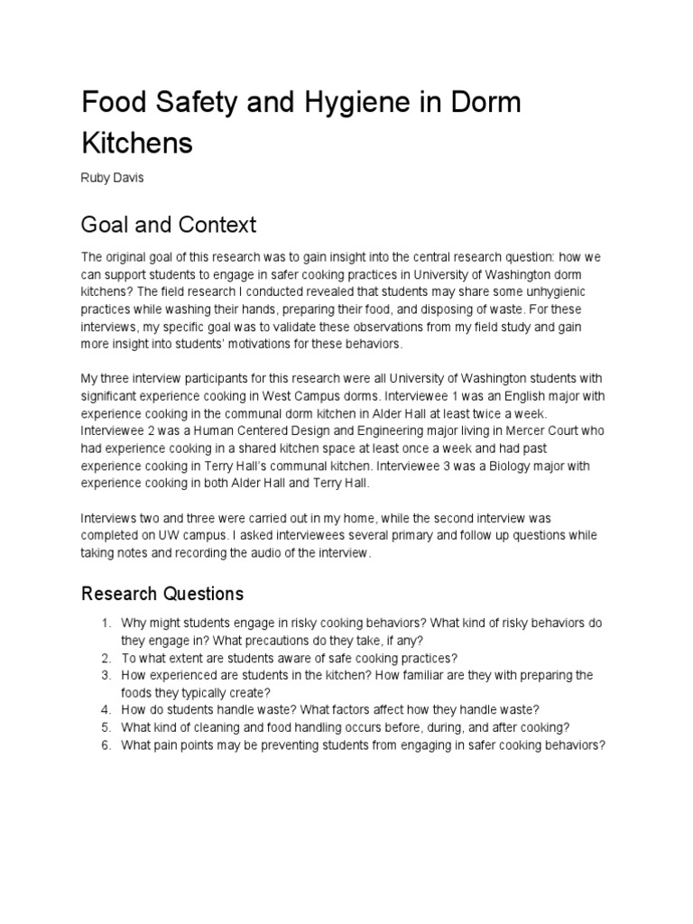 Interview Report | PDF | Interview | Cooking