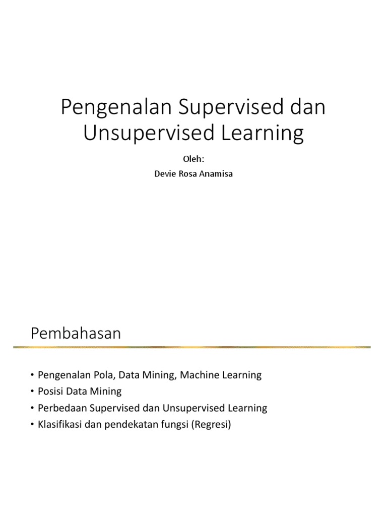 4 Pengenalan Supervised Dan Unsupervised Learning | PDF